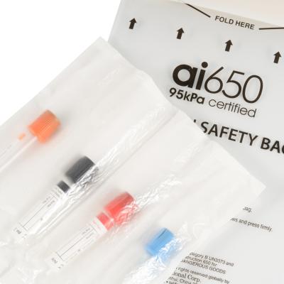 China Biohazard Specimen Zip Lock Bio Safety 95kPa Transport Bag For Lab Hospital for sale