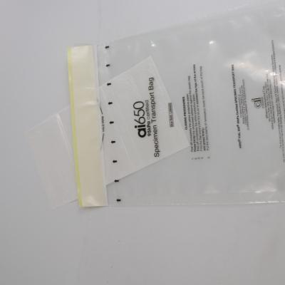 China Transparent 95kpa Specimen Transportation Bags For Medical Lab Use for sale