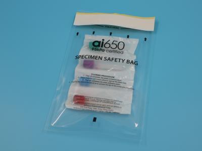 China AI650 Medical Lab PE Plastic Ziplock Biohazard Specimen Bag Pathological Seal Laboratory Specimen Bag for sale