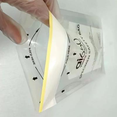 China Biodegradable Transport Collect Specimen Great Self-Adhesion 95kpa Specimen Bag for sale