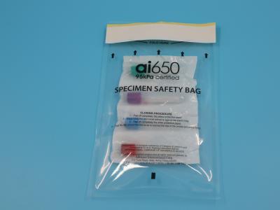 Китай Биоразлагаемый медицинский транспорт Биоопасность 95kpa Лабораторная сумка для образцов Образец биологический Ziplock Bag продается