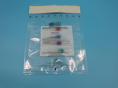China Biodegradable Medical Transport Biohazard 95kpa Specimen Bag Lab Sample Biological Ziplock Bag for sale