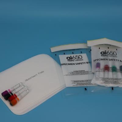 China Saco para amostra UN3373 em conformidade com 95kPa, sacos para transporte de espécimes a 95kPa à venda