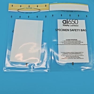 China Disposable Medical Specimen Biohazard Bags For Laboratory Transport Durable Ziplock Design For Safe Blood Sample Delivery for sale