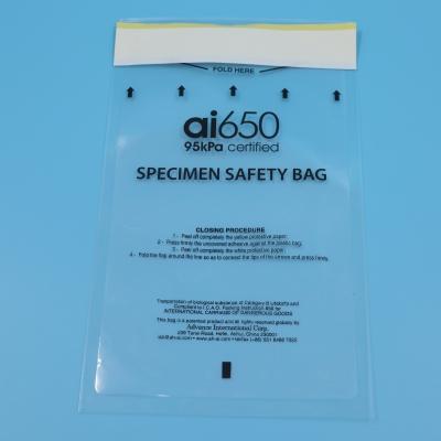 China 95 KPA Leak Proof Biohazard Specimen Transport Bags With Absorbent Sleeve for sale