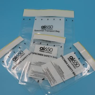 China Sterile Transparent 95kpa Biohazard Bag For Blood Specimen Box for sale