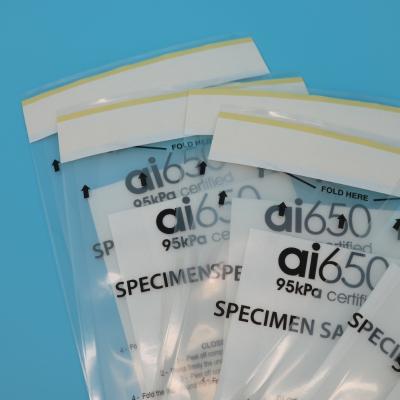 China 95 KPA Leakproof Specimen Transport Bag With Absorbent Pad For Safe Biological Sample Transportation for sale