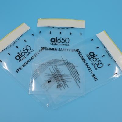 China Laboratory Sample Biohazard Bags 95 KPa Safety For Blood And Specimen Transport With Absorbent Pads for sale