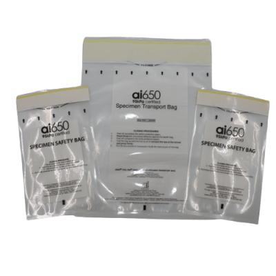 China Disposable 95kPa Specimen Transport Bag OEM Manufacturer Of Biomedical Bags With IATA AI 650 Certification For Export for sale