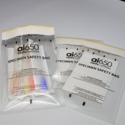 China Medical Transport Bag / Specimen Transport Bag – 95kPa Rated, Biohazard Printed, Leak-Resistant Lab Specimen Bag With External Pouch for sale