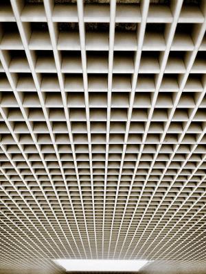 China Square Grid Aluminum Grille Ceiling Panels For Shopping Mall Subway Station Commercial Ceiling for sale