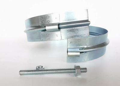 China Galvanized 300mm 48mm 0.8mm Heavy Duty Pipe Clamps for sale