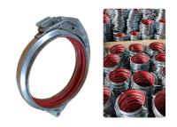 China Quick Release Galvanized Pipe Clamp With Lock And Red Rubber for sale