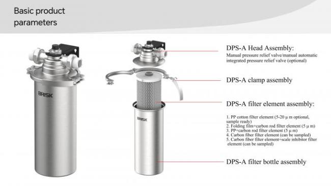 Stainless Steel 5-Micron Filtration Pre-Filter with Manual Pressure Relief Valve 1