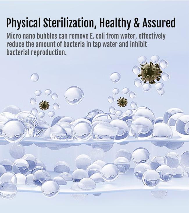 Micro-nano bubble shower head in use