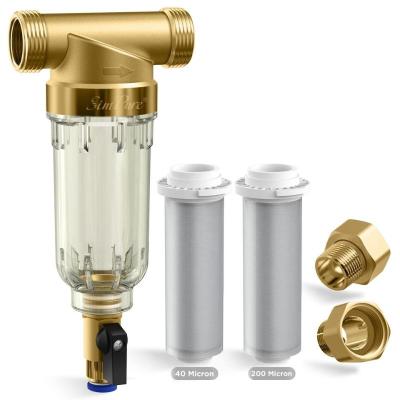 China De Filtratierotatie van 40 Micronflushable onderaan Water Prefilter voor Huis Te koop