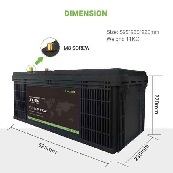 Quality LiFePO4 Solar Lithium Motorhome Batteries 12v 300ah For Caravan Electric for sale
