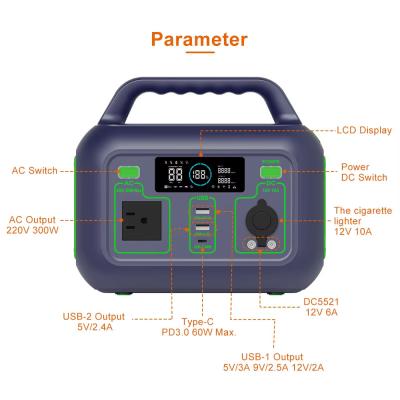 Cina Stazione di alimentazione esterna Lifepo4 Generatore solare Batteria portatile 300W in vendita