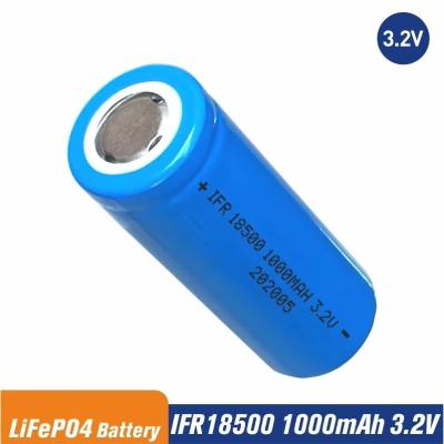 China 18500 3.2V 1000mAh LiFePO4 Phosphate Lithium Battery Cell Cylindrical LFP for sale