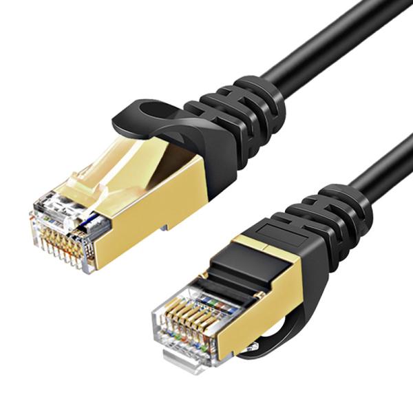 黒い安定した1M 2Mは3M 5M 10M 24AWG 4 Cat7パッチ・コードを組み合わせる