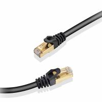 China Cat7 SSTP Shielded Ethernet Cable 6.5mm RJ45 Gold Plated 30AWG LAN Network Cord for sale