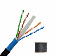 China Cat6 UTP Flat Ethernet Network Cable 305m 24AWG Copper Grey PVC for sale