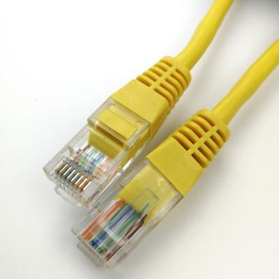 China UTP Cat5e Rj45 To RJ45 Network Ethernet Patch Cord Cable Yellow for sale