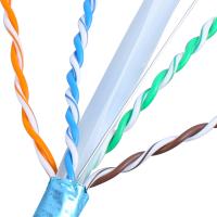 China Custom Indoor Cat6 Cat6a LAN Cable 300Mhz Frequency Pure Copper 0.57mm for sale