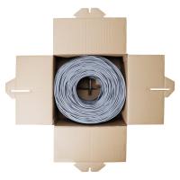 China Cat6 UTP LAN Cable 23AWG 4 Pair Solid Bare Copper 305m Pull Box for sale