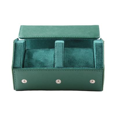 Cina Luxury Ravel Watch Box Crazy Horse Leather 2 Slot Watch Case Travel Roll For Wrist Watch in vendita
