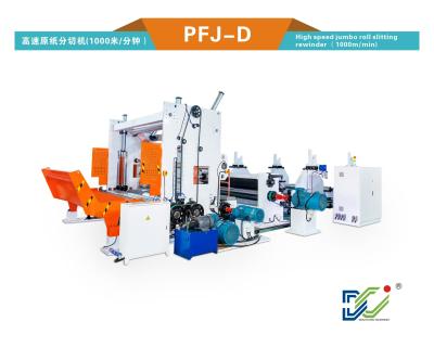China Fully Automatic Jumbo Roll Slitting Machine with Rotary Knife Slitting for 12-40 GSM and Patented Structure for sale