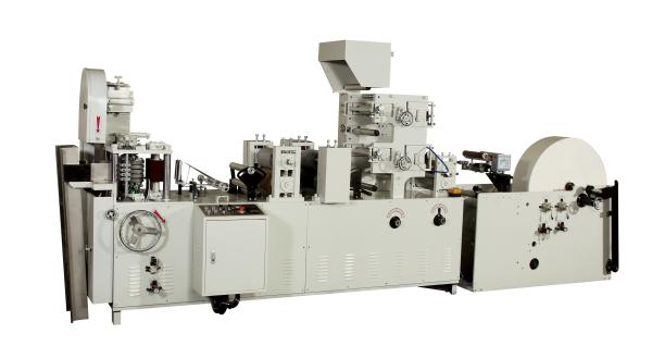 Quality Automatic Paper Pocket Tissue Folding Machine 550pcs/min 380V with 2 Color Flexo Printing for sale