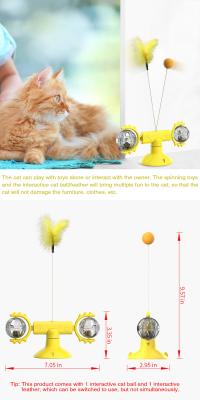 Cina mulino a vento di filatura Cat Cute Pet Toys del pianeta giallo di 20cm in vendita