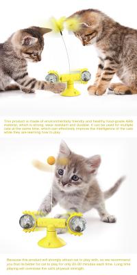Cina mulino a vento di filatura Cat Cute Pet Toys del pianeta giallo di 20cm in vendita
