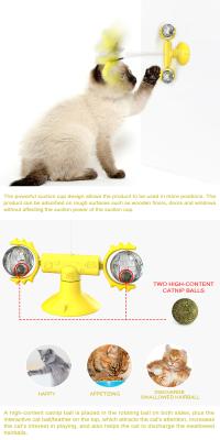 Cina mulino a vento di filatura Cat Cute Pet Toys del pianeta giallo di 20cm in vendita