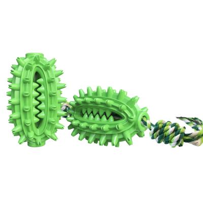 Cina Pet Supply Wholesale Dogs Toothbrush Cleaning Durable Pet Chew Toy With Rope Molar Ball in vendita