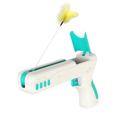 Cina 2021 New Products Custom Interactive Cat Toy Self-bouncing Feather Cat Tease Pet Toy in vendita