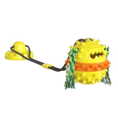 Cina New Series Cleaning Teeth Extra Durable Pet Interactive Chewing Biting Dog Toy Suction Cup With Rope in vendita