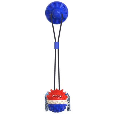 Cina New Series Cleaning Teeth Extra Durable Pet Interactive Chewing Biting Dog Toy Suction Cup With Rope in vendita