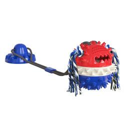 Cina New Series Cleaning Teeth Extra Durable Pet Interactive Chewing Biting Dog Toy Suction Cup With Rope in vendita
