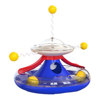 Cina Wholesale Cat Turntable Track Ball Windmill Leaking Food Cat Toy Funny Cat Stick in vendita