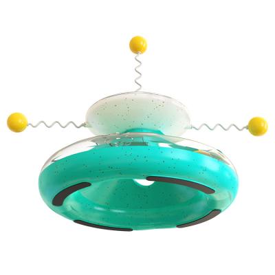 Cina Wholesale Cat Turntable Track Ball Windmill Leaking Food Cat Toy Funny Cat Stick in vendita