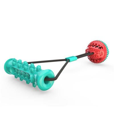 中国 Wholesale Rubber Indestructible Treat Dispensing Ball Interactive Pet Ball Chew Dog Toy 販売のため