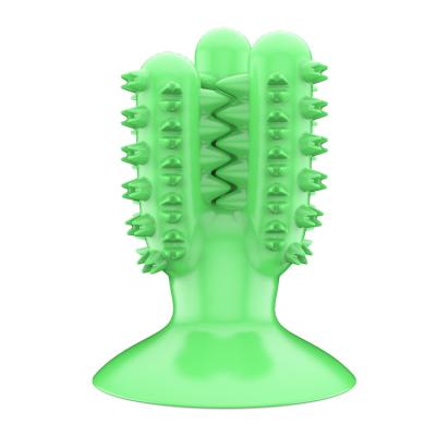 Cina High Quality Dog Chew Toys Cactus Shape Dog Toothbrush Pet Suction Cup Toys For Pet in vendita