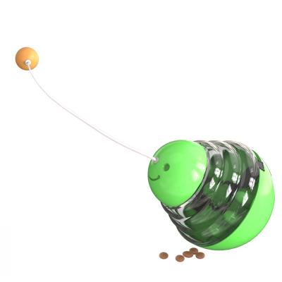 Cina Slow feeder tumbler interactive plaything with cat stick cat turntable leaking food teasing ball cat pet toy in vendita