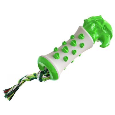 Cina New Multifunctional Interactive Teeth-cleaning Self-playing Food Dispensing Rubber Ball Chew Aggressive Dog Chew Toy in vendita