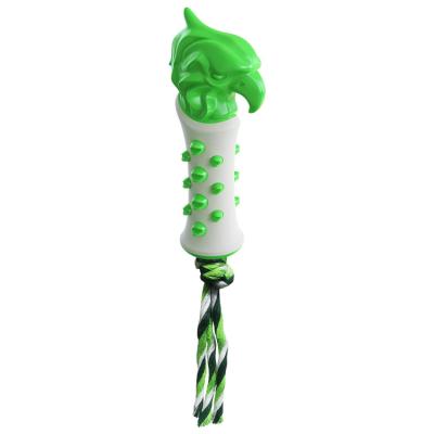 Cina New Multifunctional Interactive Teeth-cleaning Self-playing Food Dispensing Rubber Ball Chew Aggressive Dog Chew Toy in vendita