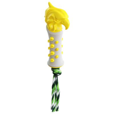 Cina New Multifunctional Interactive Teeth-cleaning Self-playing Food Dispensing Rubber Ball Chew Aggressive Dog Chew Toy in vendita