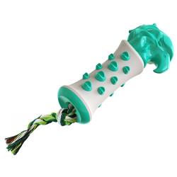 Cina New Multifunctional Interactive Teeth-cleaning Self-playing Food Dispensing Rubber Ball Chew Aggressive Dog Chew Toy in vendita
