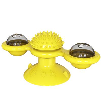 Cina 2021 Hot Seller Pet Cat Puzzle Interaction With Spinning Turning Windmill Cat Toy in vendita